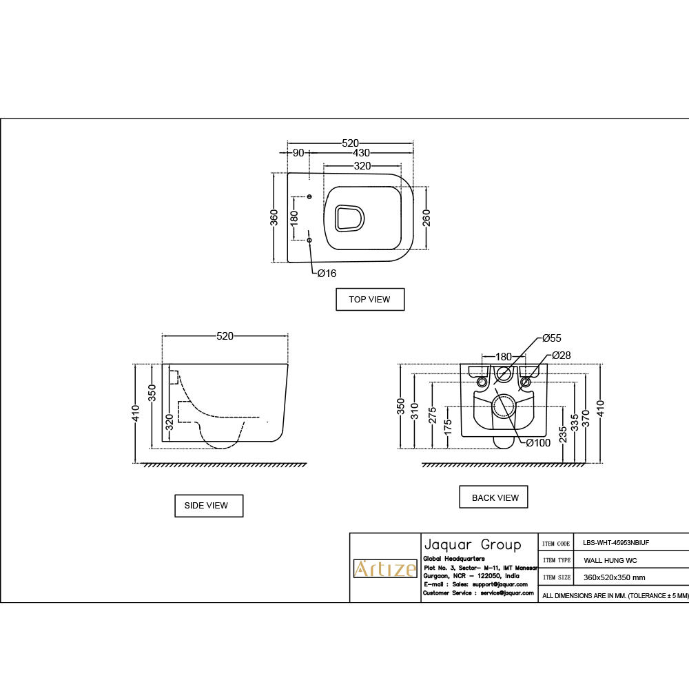 Rimless Wall Hung WC
